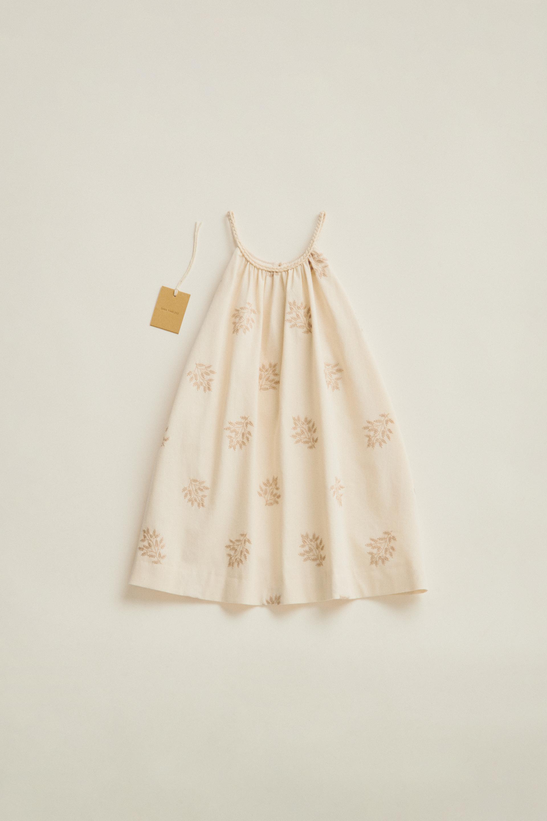 ZARA TIMELESZ - DRESS WITH EMBROIDERY - Ecru | ZARA Turkey