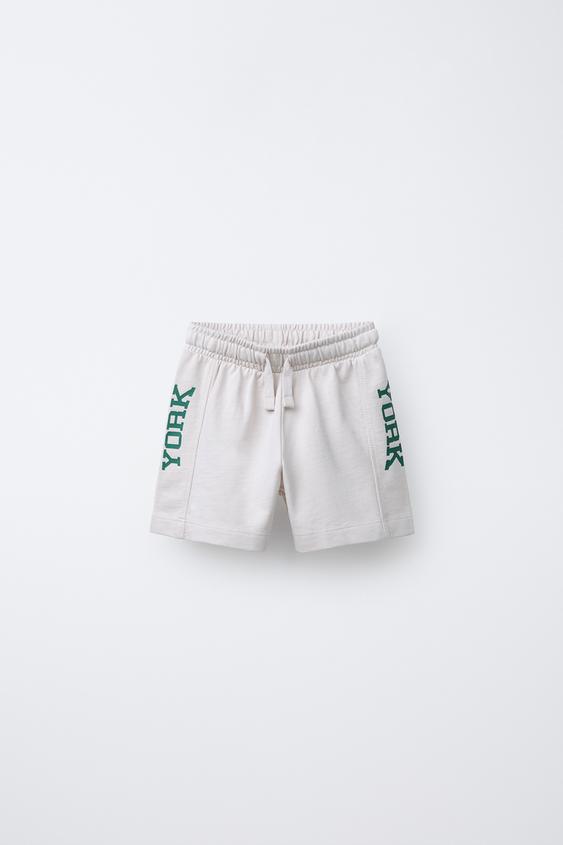SLOGAN JOGGING BERMUDA SHORTS - Ice | ZARA Australia