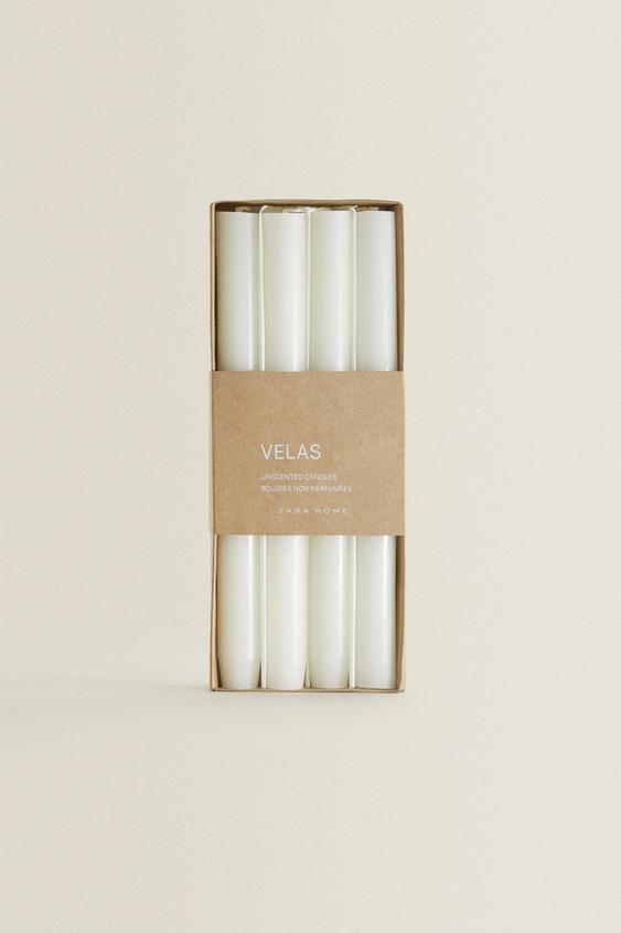 PACK MET LANGE LANGE CILINDERVORMIGE SIERKAARSEN (4-PACK) - Wit | ZARA ...