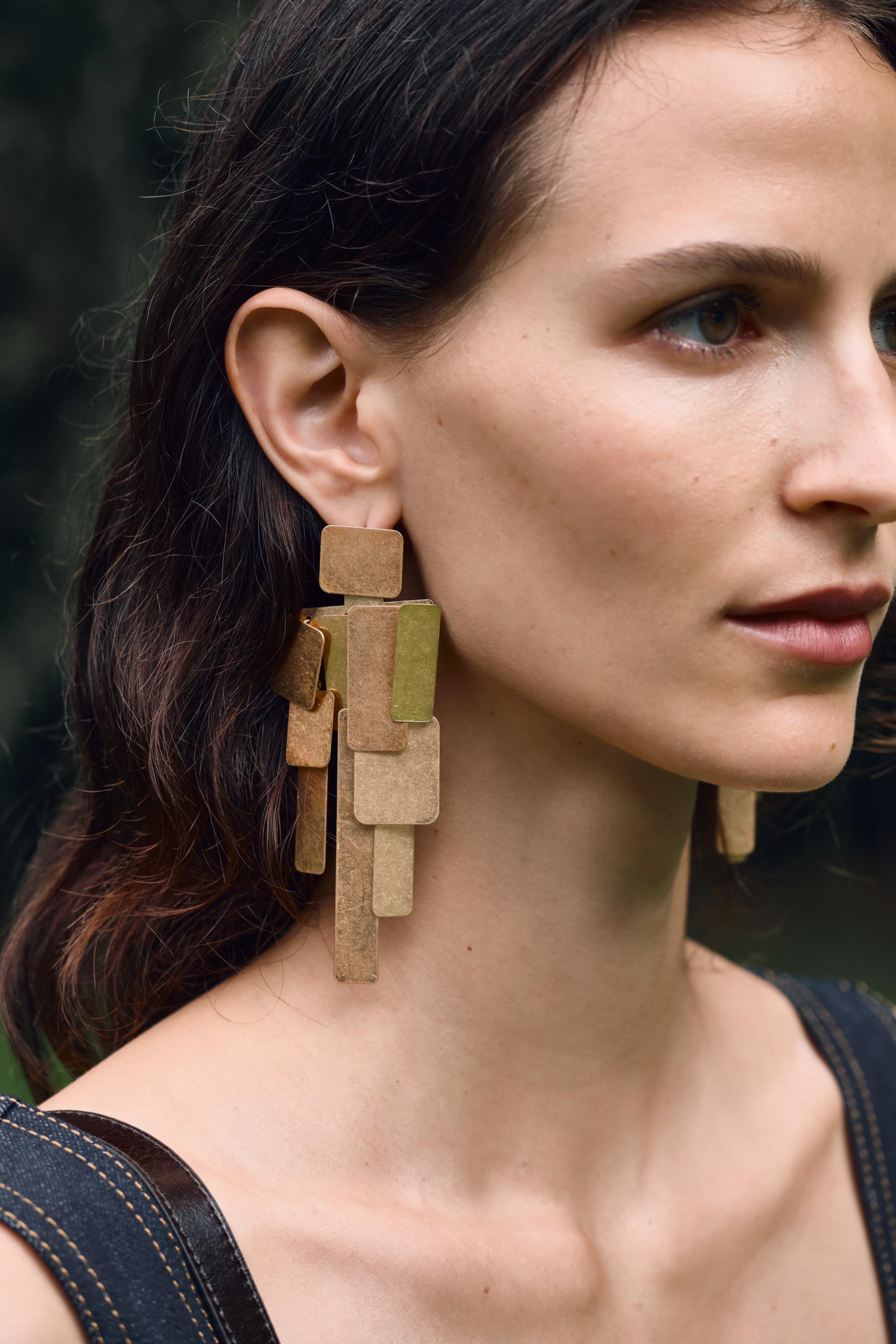 MULTI TAG EARRINGS Golden ZARA United States