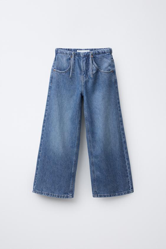 ΤΖΙΝ WIDE LEG ΜΕ ΚΟΡΔΟΝΙΑ - Μπλε | ZARA Greece / Ελλαδα