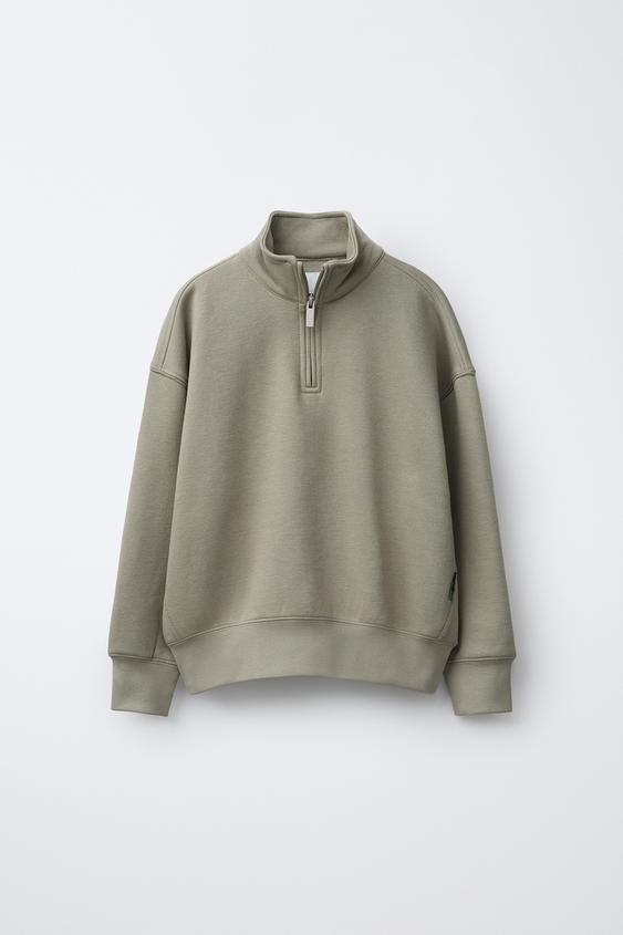 BASIC LABEL SWEATSHIRT - Olive green | ZARA Canada