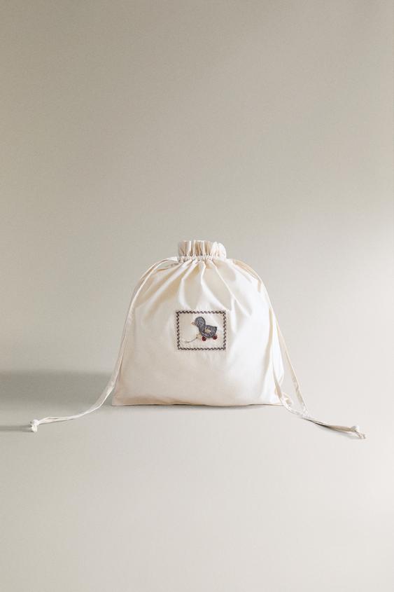 DUCKLING COTTON LAUNDRY BAG - Oyster-white | ZARA Canada