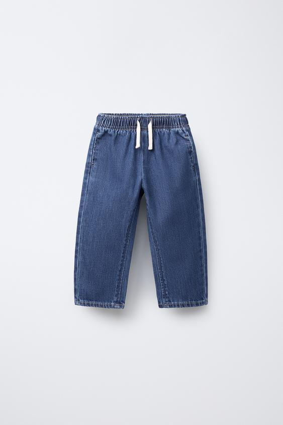 RELAXED DRAWSTRING TROUSERS - Blue | ZARA Singapore