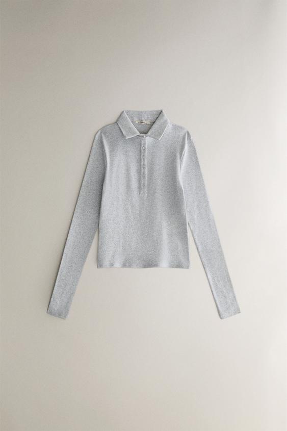 ΜΑΚΡΥΜΑΝΙΚΗ ΜΠΛΟΥΖΑ ΠΟΛΟ - Γκρι | ZARA Greece / Ελλαδα