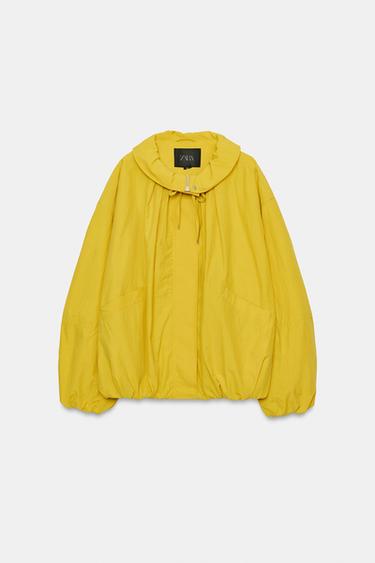 ZW COLLECTION BOMBER JACKET - Mustard | ZARA New Zealand