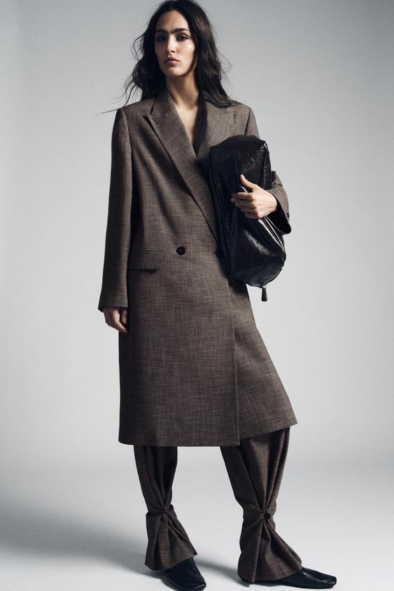 KAPPA MED DUBBELKNÄPPNING ZW COLLECTION LIMITED EDITION - Brunrostad | ZARA Sverige / Sweden