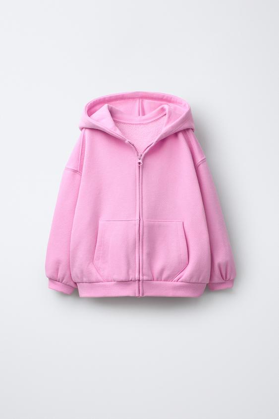 SUDADERA CREMALLERA CAPUCHA - Rosa | ZARA España