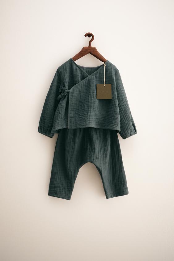 ZARA TIMELESS - PLAIN TEXTURED SET - Petrol blue | ZARA Australia