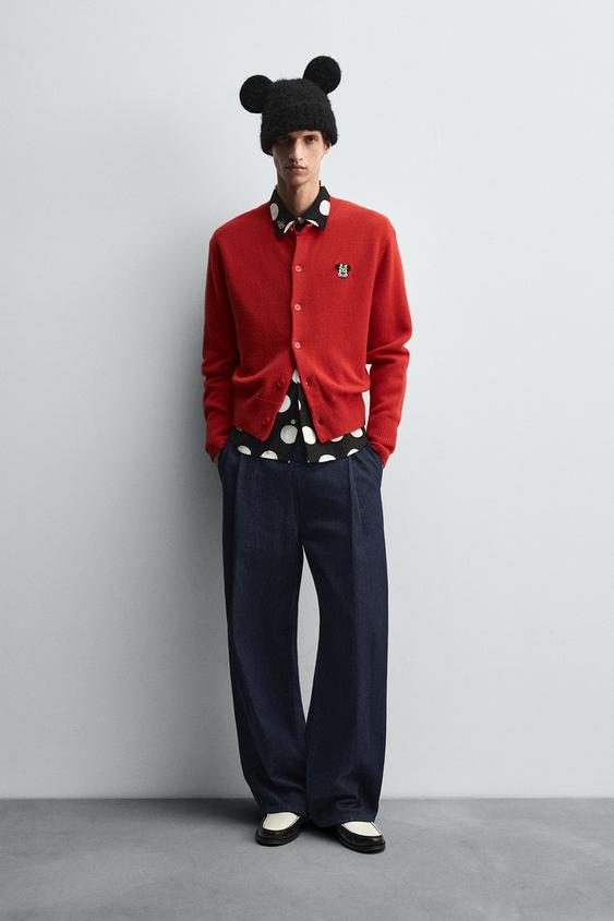 CARDIGAN À PIÈCE MINNIE MOUSE HARRY LAMBERT FOR ZARA X DISNEY - Rouge ...