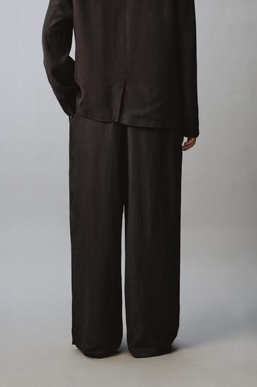 PANTALON DE COSTUME COUPE LARGE DÉCONTRACTÉE - Gris anthracite | ZARA ...