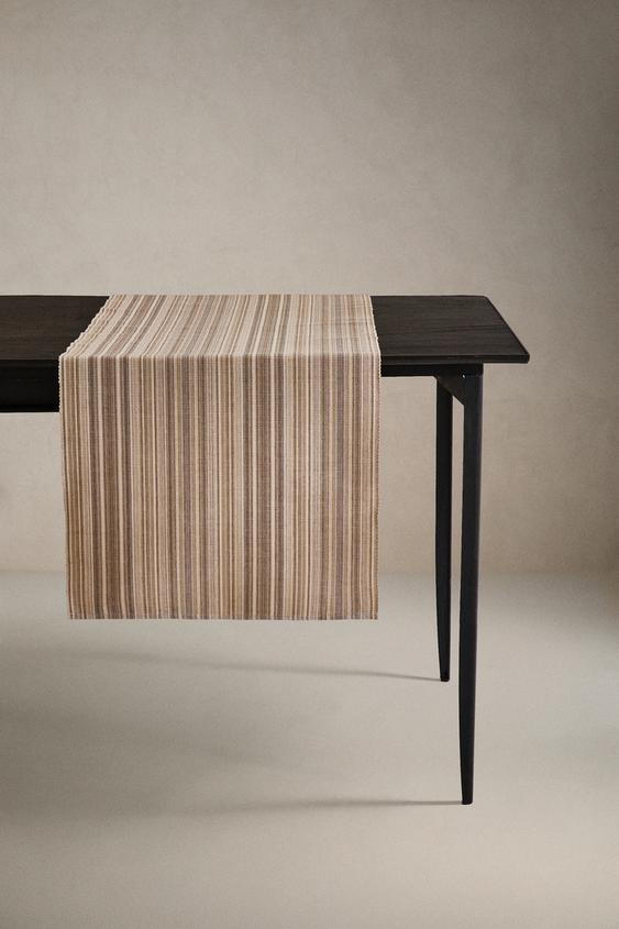 STRIPED TABLE RUNNER - Grey / Tan | ZARA Ireland