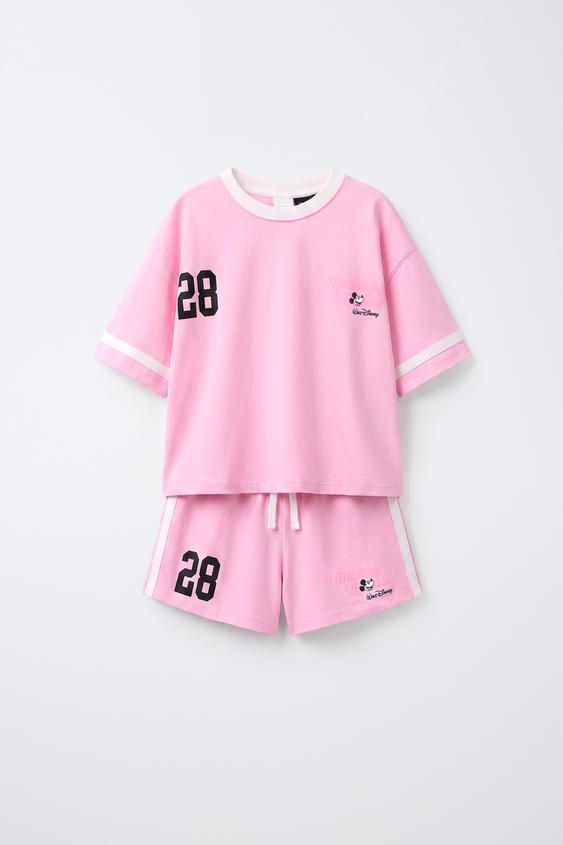 MINNIE MOUSE © DISNEY T-SHIRT AND BERMUDA SET - Pink | ZARA United Kingdom