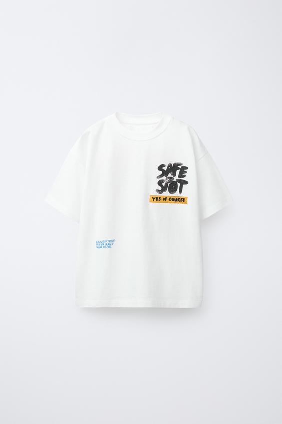 GRAFFITI PRINT T-SHIRT - Ecru | ZARA Australia