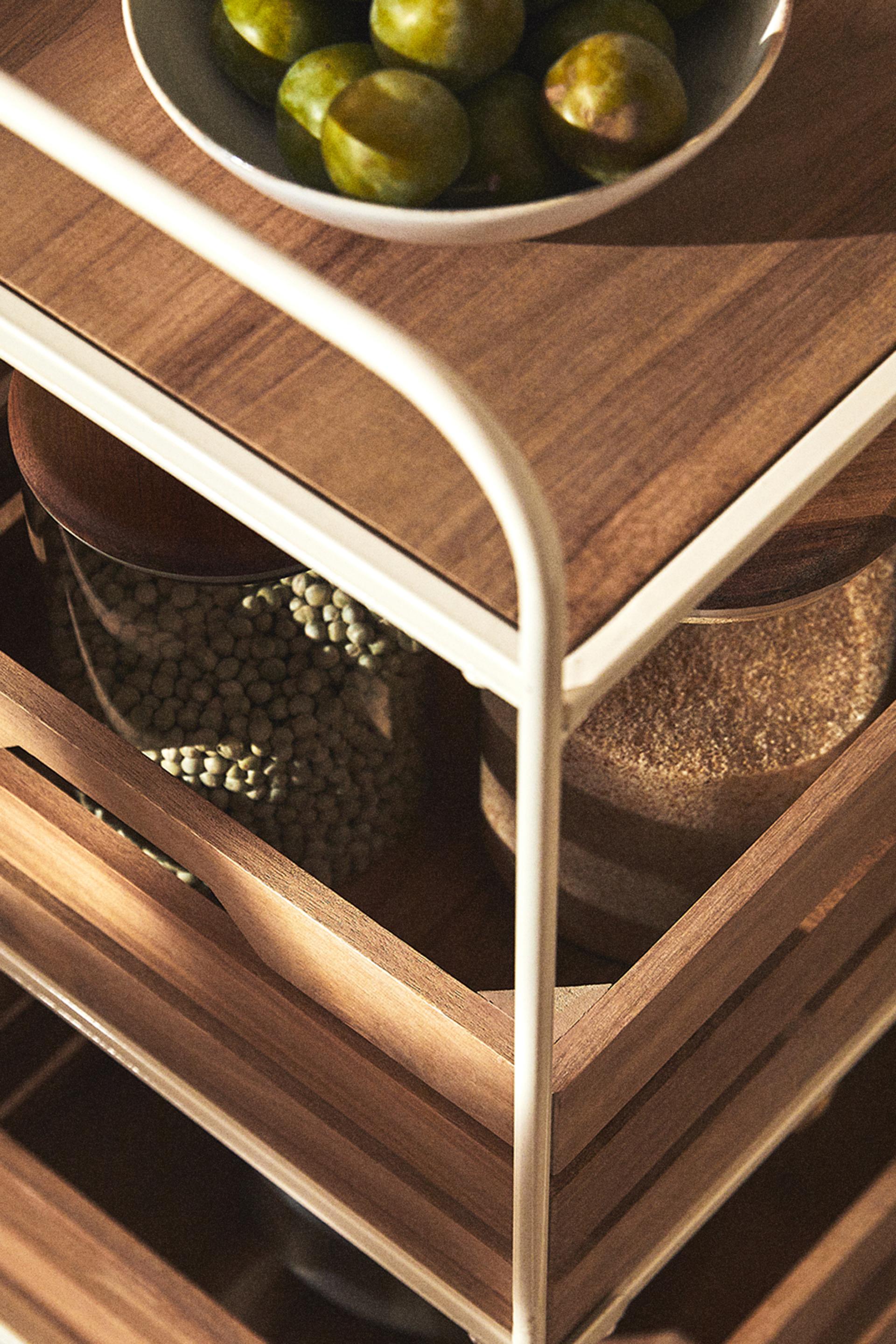 WOOD AND METAL STORAGE CART - Light beige | ZARA United Kingdom
