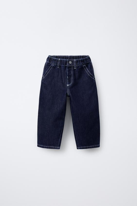 BAGGY LABEL JEANS - Blue | ZARA Australia