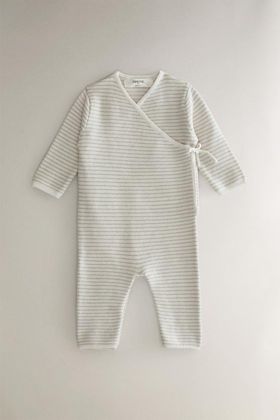 PELELE BEBÉ ALGODÓN Y SEDA - Beige claro | ZARA Chile