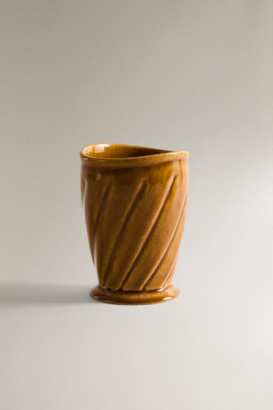 VASO CEPILLO DIENTES RELIEVE MOSTAZA - Mostaza | ZARA Mexico