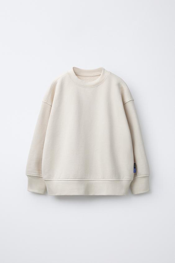 BASIC TEXT AND LABEL SWEATSHIRT - Ecru | ZARA United States