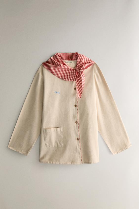 PEANUTS™ ADULT CHEF JACKET WITH PIZZA - Light beige | ZARA Mexico