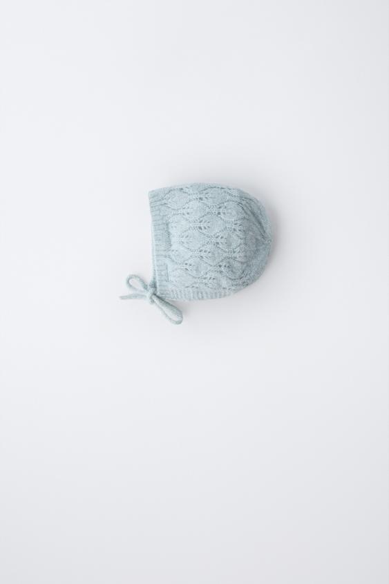 LEAF KNIT BONNET - Aquamarine | ZARA Canada
