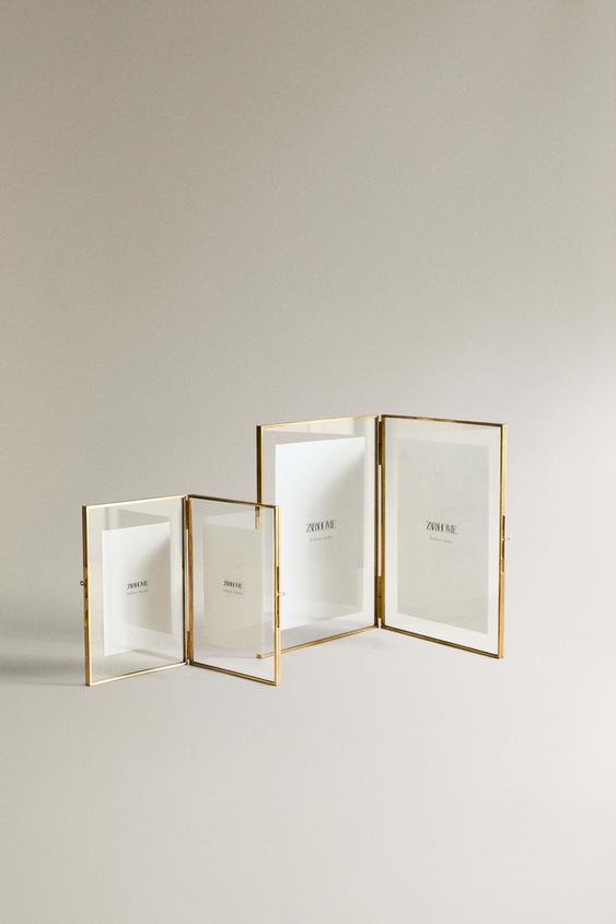 DOUBLE GOLDEN PHOTO FRAME - Transparent | ZARA United Kingdom
