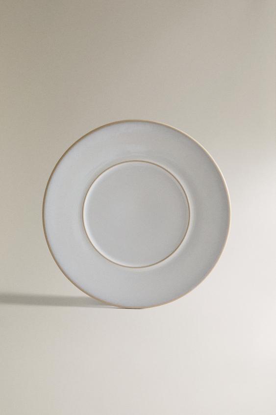 ECRU RIM DINNER PLATE - White | ZARA Canada