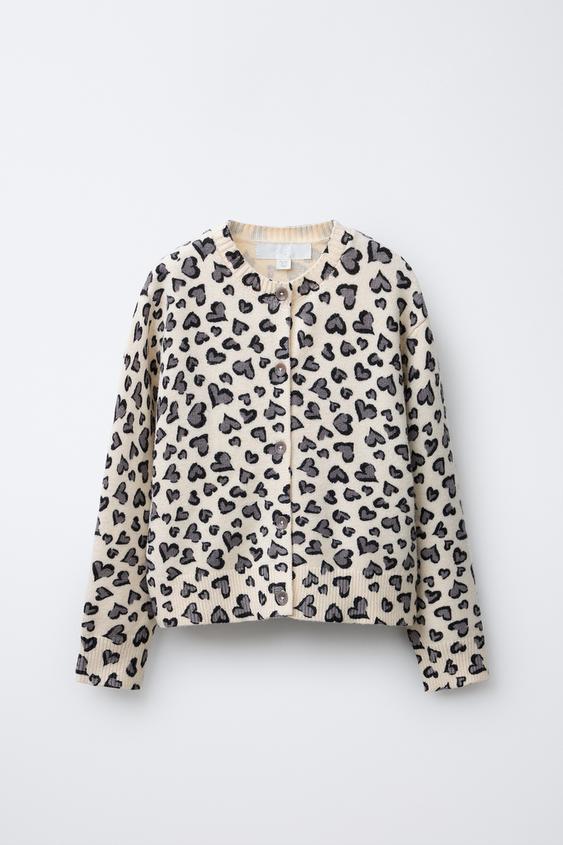 HEART CARDIGAN - Ecru / Marl | ZARA United Kingdom