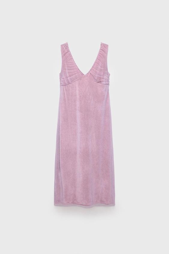 Z3D KJOLE I VELVET OG TYLL - Rosa | ZARA Norge / Norway