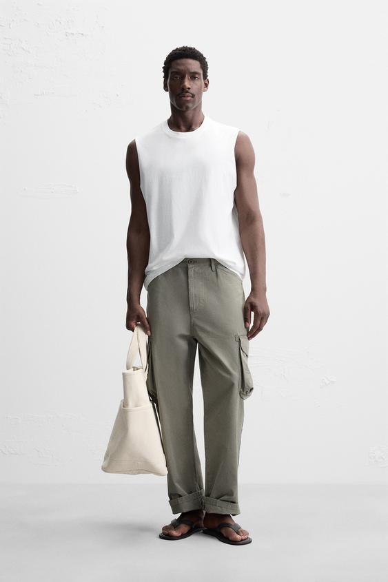 PAMUČNA MAJICA BEZ RUKAVA - Bela | ZARA Srbija / Serbia