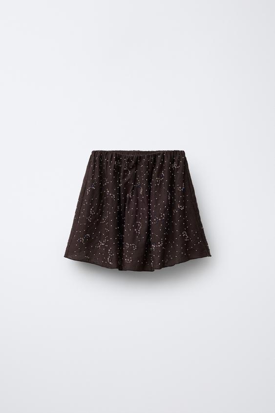 BEADED SKORT - Brown | ZARA Canada