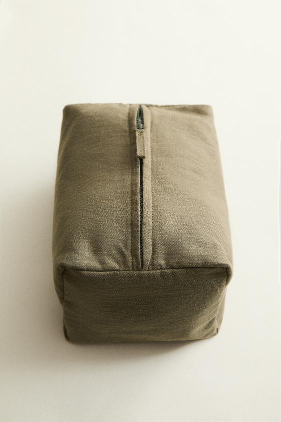 MEDIUM LINEN MAKEUP BAG - Green | ZARA United States