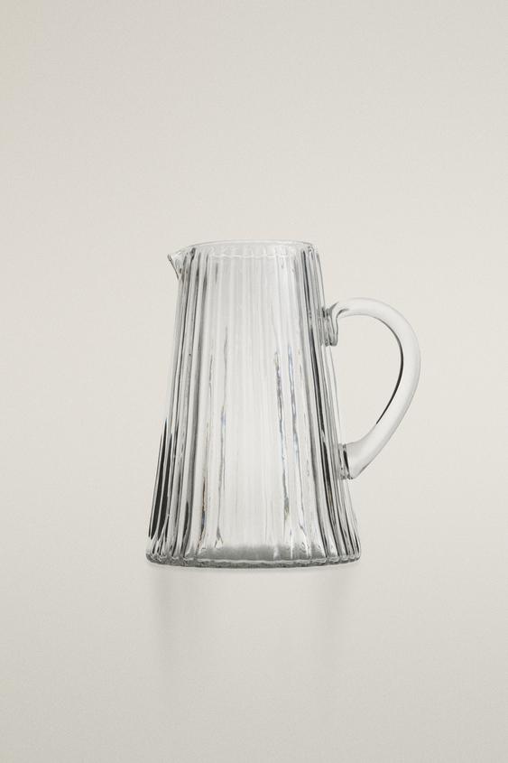 RAISED DESIGN GLASS JUG - Transparent | ZARA United Kingdom