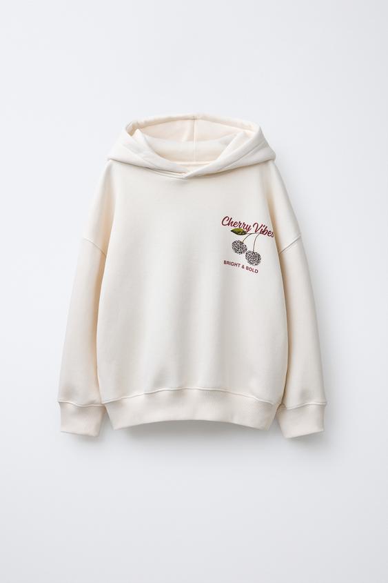 CHERRY PRINT SWEATSHIRT - Ecru | ZARA Turkey