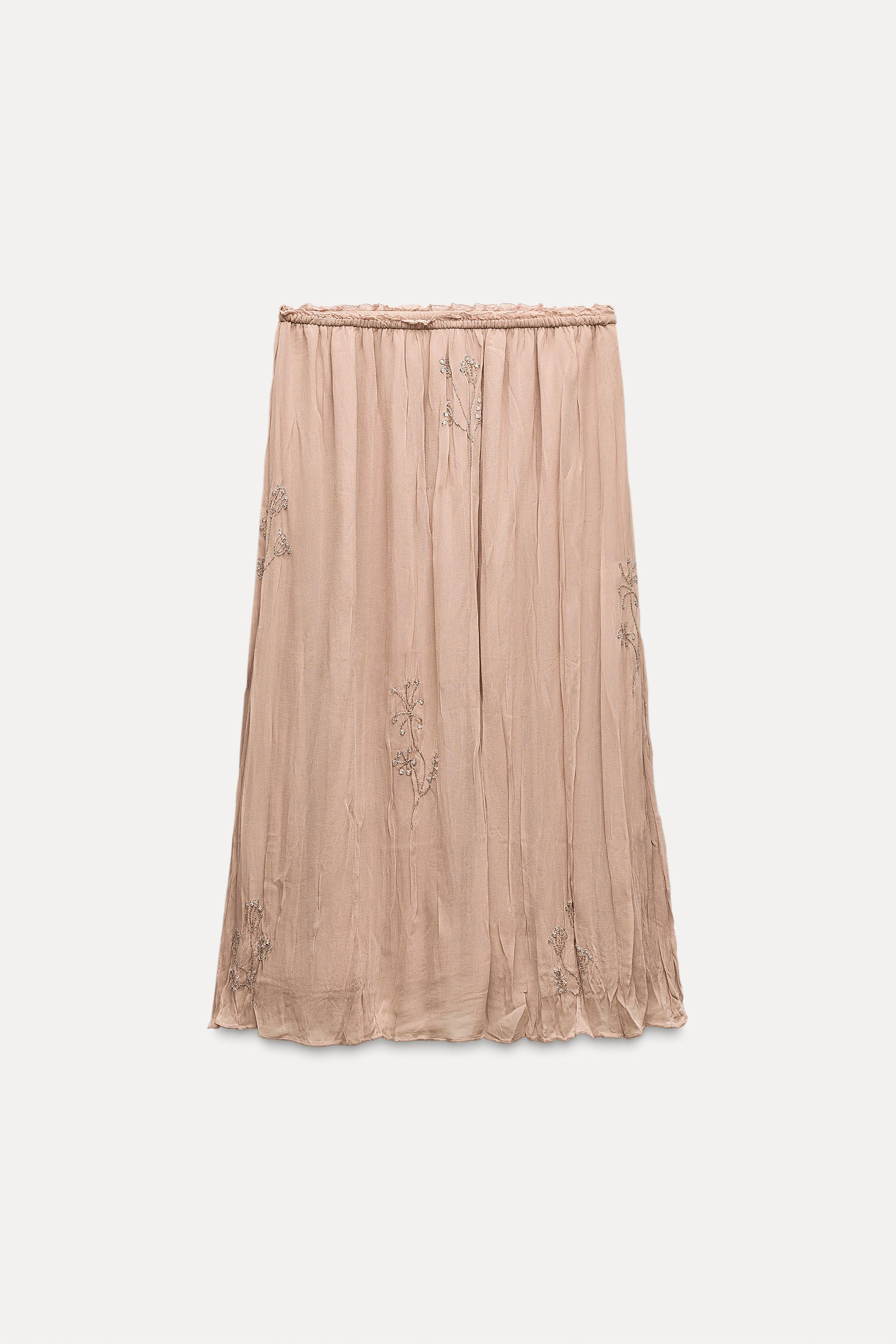 SPARKLE MIDI SKIRT ZW COLLECTION - taupe brown | ZARA United SPARKLE MIDI SKIRT ZW COLLECTION - taupe brown | ZARA United