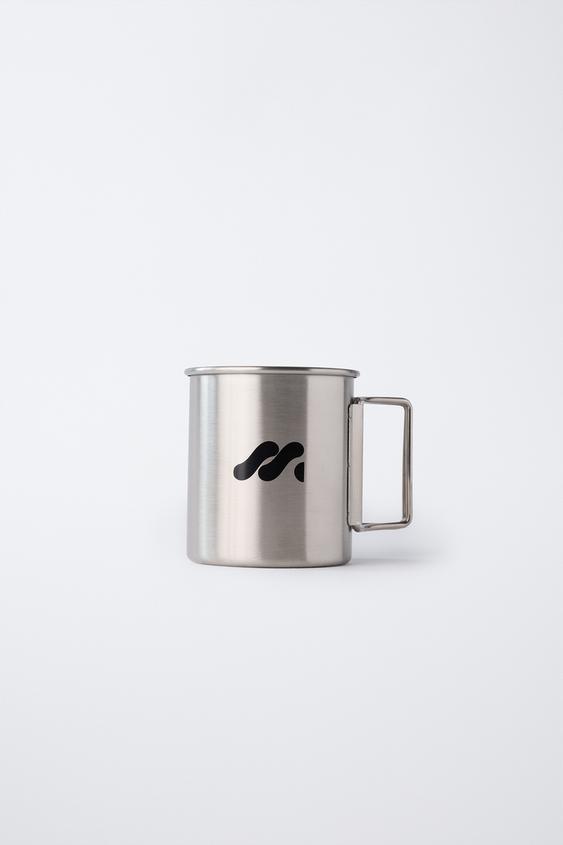 STAINLESS STEEL LOGO MUG 300ML - Dark silver | ZARA United Kingdom