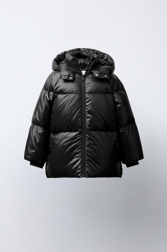 WATER-REPELLENT AND WIND-RESISTANT DOWN FEATHER PUFFER JACKET - Black ...