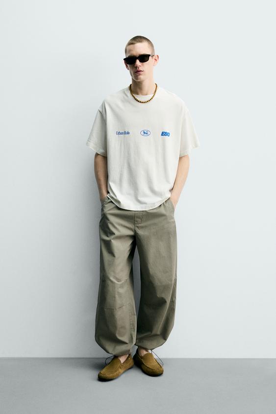 CONTRAST PRINTED SLOGAN T-SHIRT - White | ZARA India