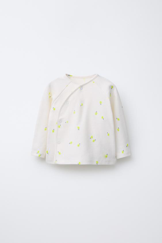 LEMON WRAP T-SHIRT - Oyster-white | ZARA India