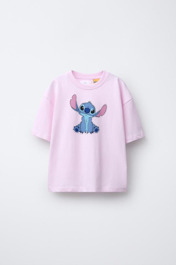 LILO & STITCH © DISNEY RHINESTONE PRINT T-SHIRT - Pink | ZARA UAE ...