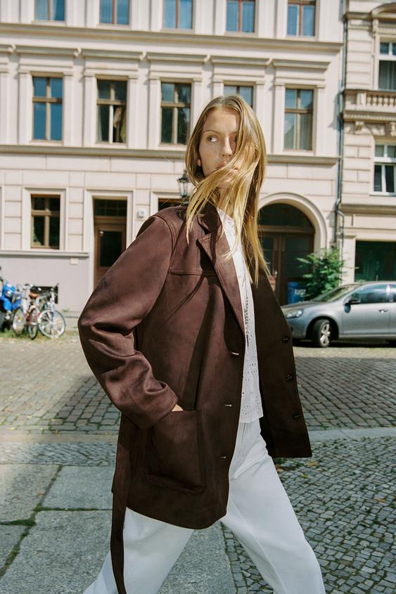 JAS IN SUÈDELOOK MET CEINTUUR - Bruin | ZARA Nederland / The Netherlands