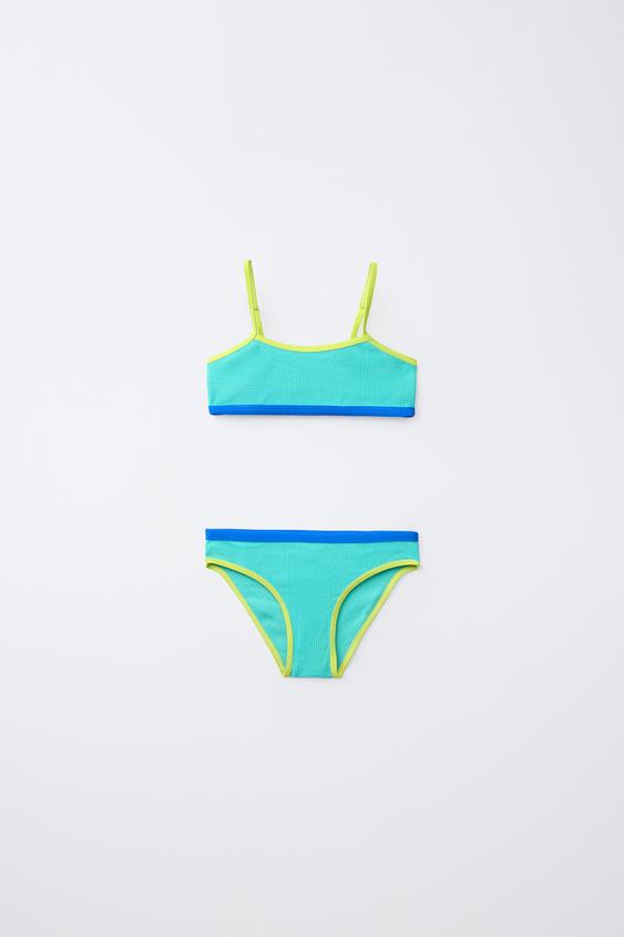 6-14 AÑOS/ BIKINI VIVOS CONTRASTE - Turquesa | ZARA Mexico