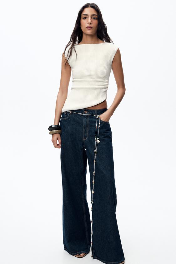 TEXTURED ASYMMETRIC TOP - Ecru | ZARA Australia