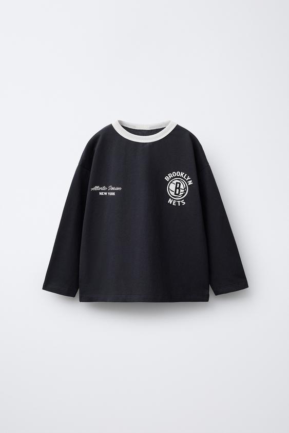 NBA PRINT T-SHIRT - BROOKLYN NETS - Dark anthracite | ZARA United States