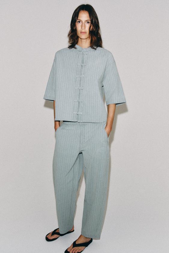 PANTALON EN JEAN ZW COLLECTION - Bleu clair | ZARA France