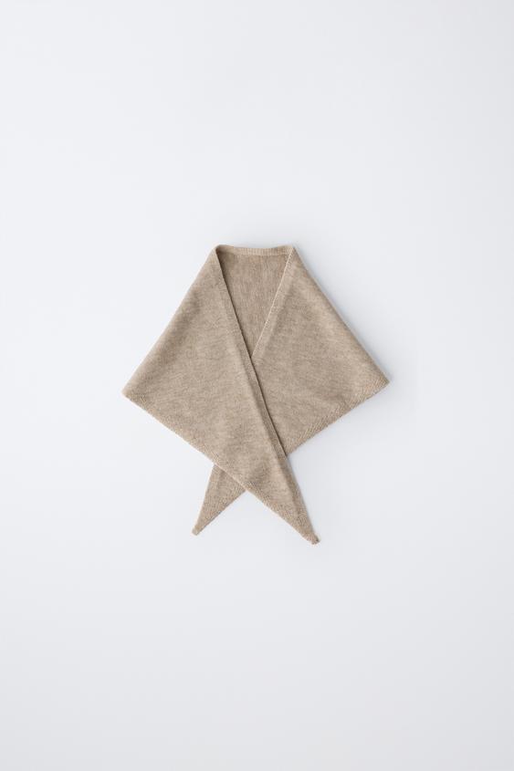 KNIT SCARF WITH FLORAL EMBROIDERY - Beige | ZARA Ireland