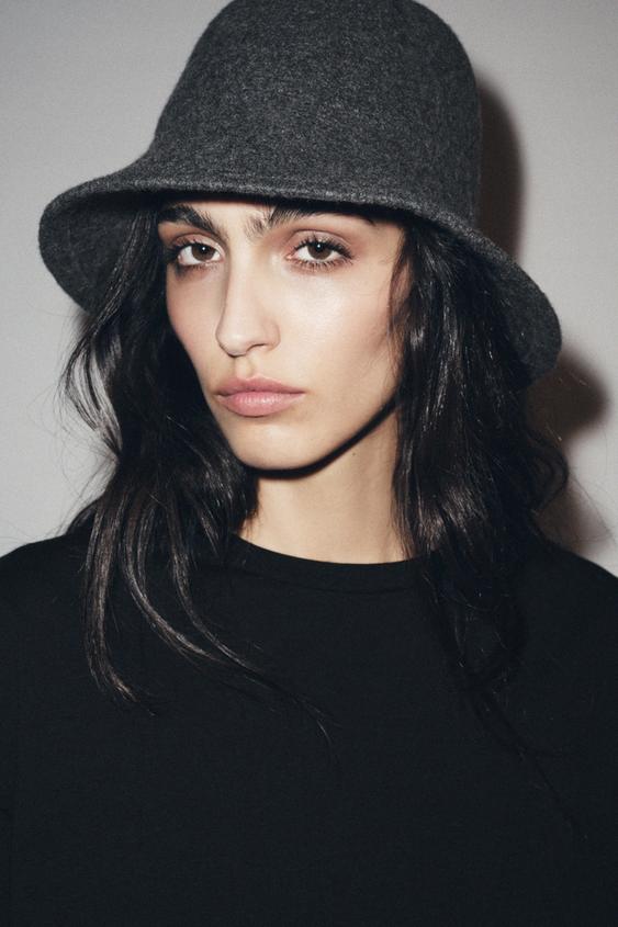 PLAIN WOOL BLEND HAT - Gray | ZARA Canada