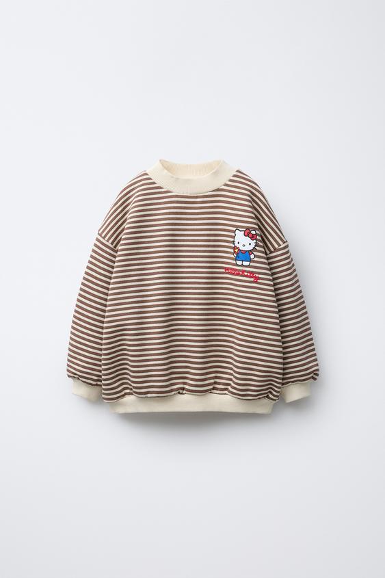 STRIPED HELLO KITTY © SANRIO SWEATSHIRT - Ecru | ZARA Australia