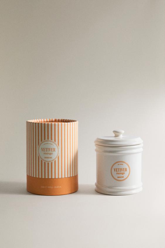 (300 G) VETIVER MANGO SCENTED CANDLE - Orange | ZARA United Kingdom