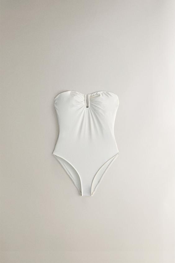 BEACH SWIMSUIT WITH HEART NECKLINE - Crudo | ZARA Estados Unidos de ...